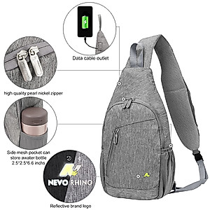 N NEVO RHINO Casual Crossbody Sling Backpack Sling Bag Travel Hiking Chest Bag Daypack Outdoor Sports Small Cross Body Bags for Men, Women