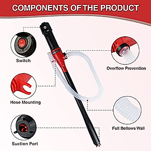 AETLEEMO Portable Power Battery Pump, Water&Fuel Transfer Pump Up to 2.2 GPM, Battery Operated Liquid Transfer Pump for Gasoline Diesel Oil Fish Tank