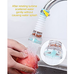 HUAFEI Faucet telescoptor, 720 degree splash faucet water filter made of soft PVC rubber, bamboo carbon zeolite and carbon for faucet nozzles, 3 only (Blue, pink, green)