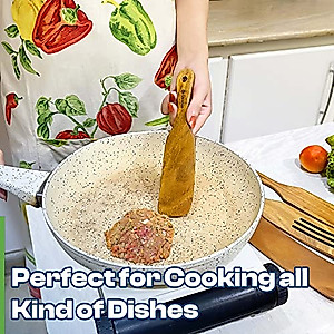 Spurtles Kitchen Tools As Seen On TV, 5 PCS Wooden Spurtle Set, Spurtles Kitchen Tools Wooden for Cooking in Nonstick Cookware, for Salad Mixing, Serving, Spreading, Stirring & Folding