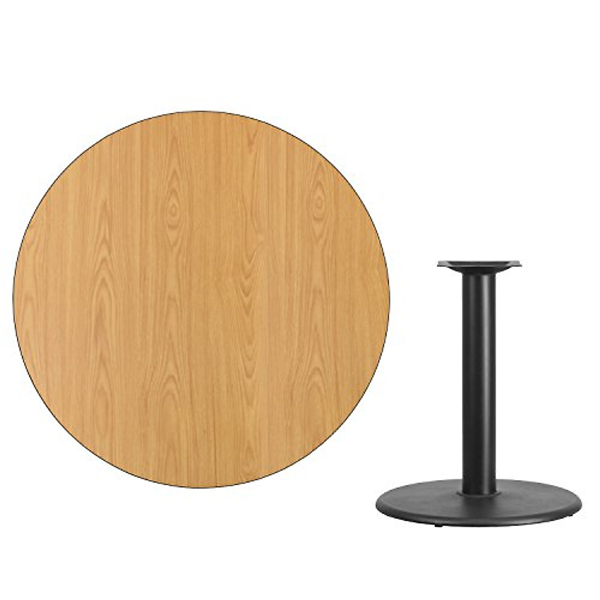 Flash Furniture Graniss 42'' Round Natural Laminate Table Top with 24'' Round Table Height Base