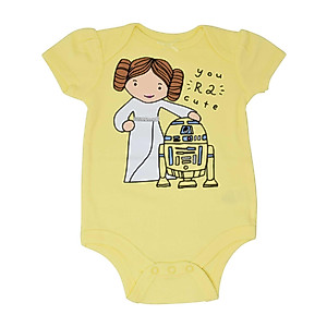 STAR WARS Baby Girls 5 Pack Bodysuits Princess Leia Yoda Chewbacca 3-6 Months