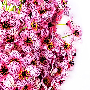 Vebroert Artificial Flowers, 12 Bundles Outdoor Fake Flowers UV Resistant Silk Flowers Greenery Decor, No Fade Plastic Faux Plants for Window Boxes Garden Porch Wedding Decoration, Pink