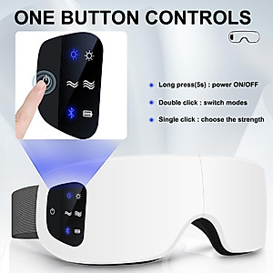 ESLYYDS Eye Massager with Heat,Smart Eye Massager for Migraines,6 Modes with Bluetooth Music,Heat Compression Eye Massage,Heated Eye Massager Foldable for Migraines Headaches Dark Circles Puffiness,