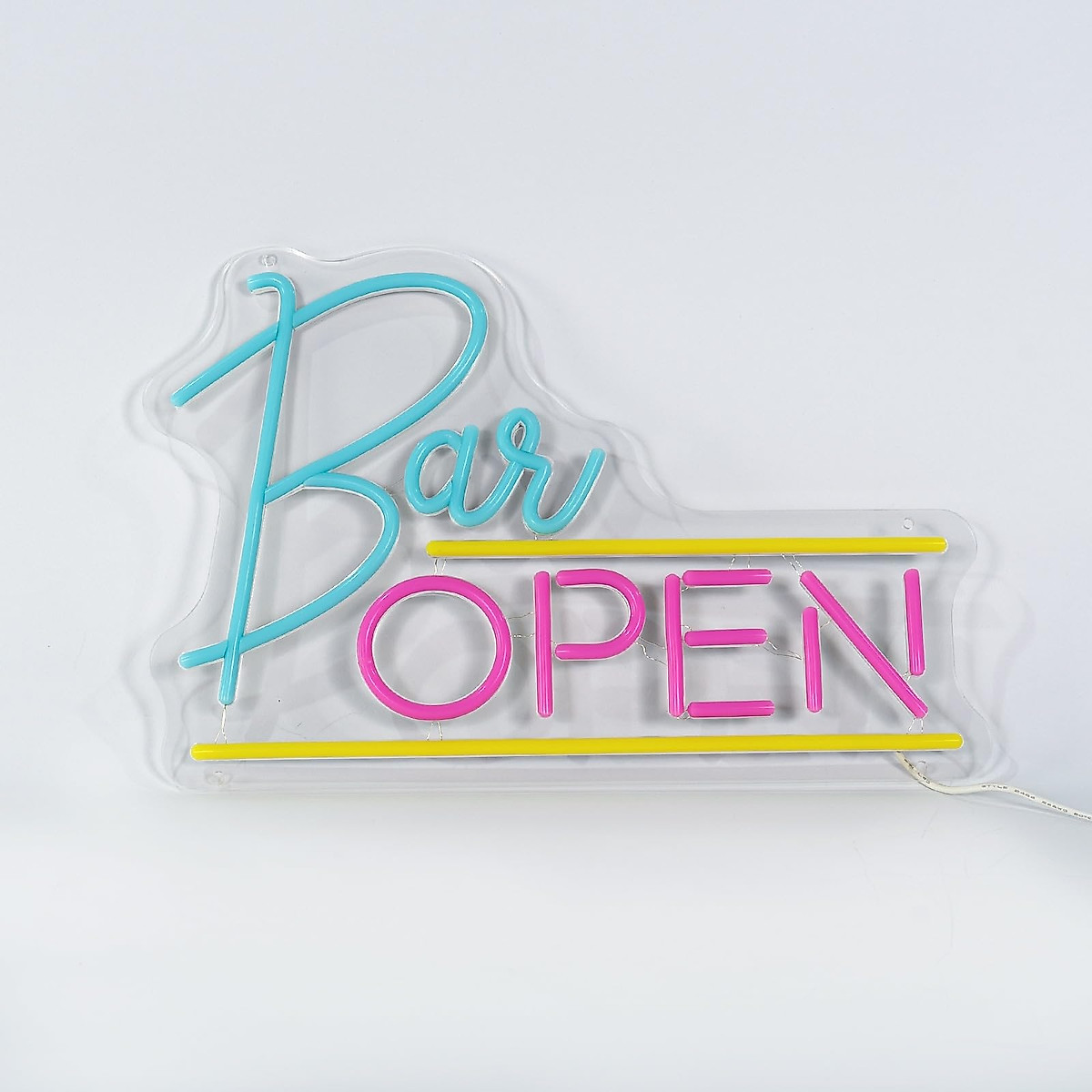 Open Bar Neon Bar Open Neon Sign Bar Lights USB (16x10.7'', USB Charger Included) Neon Bars Sign and Decor Led Light, Neon Signs For Man Cave Bar accessories (Pink and Light Blue)