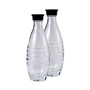 2 Glass Bottles for (NOT INTERCHANGEABLE WITH PLASTIC) SodaStream Aqua Fizz, Crystal and Penguin Carbonating Sparkling Water Machines