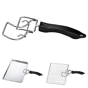 1 Pack Oven Tray Extractor Grills Extractor Oven Rack Push Pull Tool with Heat-Resistant Plastic Handle, Ideal for Lifting Tray/Grills from Oven, Toaster Oven, Air Fryer
