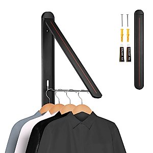 kuaguan Clothes Drying Rack Clothing Laundry Room Organizer Wall Mounted Folding Hanger Drying Rack