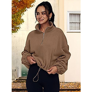 AUTOMET Womens Hoodies Oversized Half Zip Pullover Long Sleeve Fleece Sweatshirts Trendy Quarter Zip Fall Sweaters Teen Girls Y2K Clothes