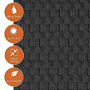 GILDEN TREE Decorative Waffle Hand Towels for Bathroom, Quick Drying Fingertip Towel, 2 Pack, Modern Style (Faded Black)