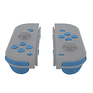 eXtremeRate DIY Full Set Buttons for Nintendo Switch & Switch OLED, Custom Replacement Buttons for JoyCon, ABXY Direction Keys SR SL L R ZR ZL + - Home Capture Trigger Buttons Springs - Airforce Blue