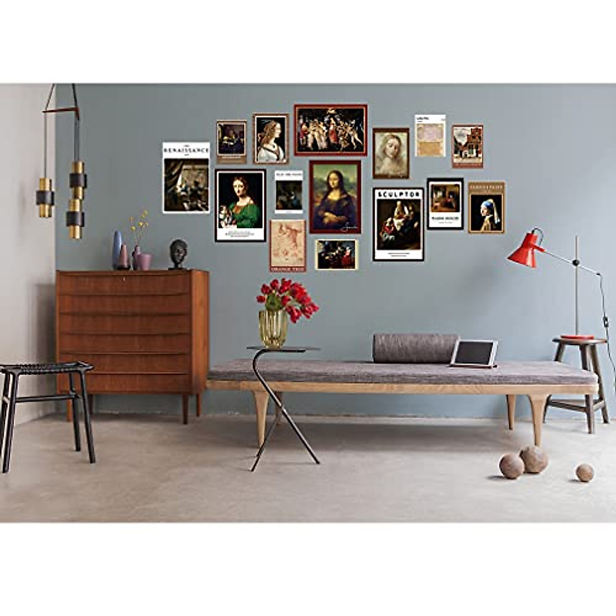 AOPING Wall Aesthetic Pictures Decoration Kit for Wall Decoration, Photo Collage Set Bedroom Decor for Teen Girls VSCO Girls, Collage Posters Kit (15 Sheets) - Renaissance