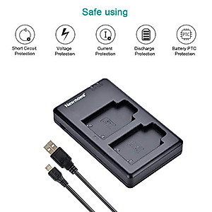 Newmowa NP-45 NP-45S Replacment Battery (2 Pack) and Dual USB Charger Kit for Fujifilm INSTAX Mini 90 and FinePix XP50 XP60 XP70 XP80 XP90 XP120 XP130 XP140 T350 T360 T400 T500 T510 T550 JX500 JX520