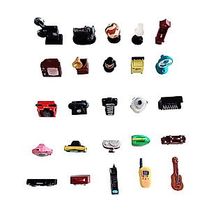SIX VANKA 25pcs Miniature Resin Retro Home Appliances Decoration Sets Cameras Telephone Photo Props DIY Pretend Play Doll House