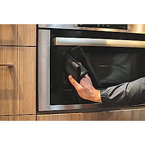 The Rag Company - Diamond Weave Glass & Window - Detailing Towels to Polish Mirrors & Chrome, Snakeskin Like Texture, Lint-Free, Streak-Free, 280gsm, 16in. x 16in, Black (5-Pack)