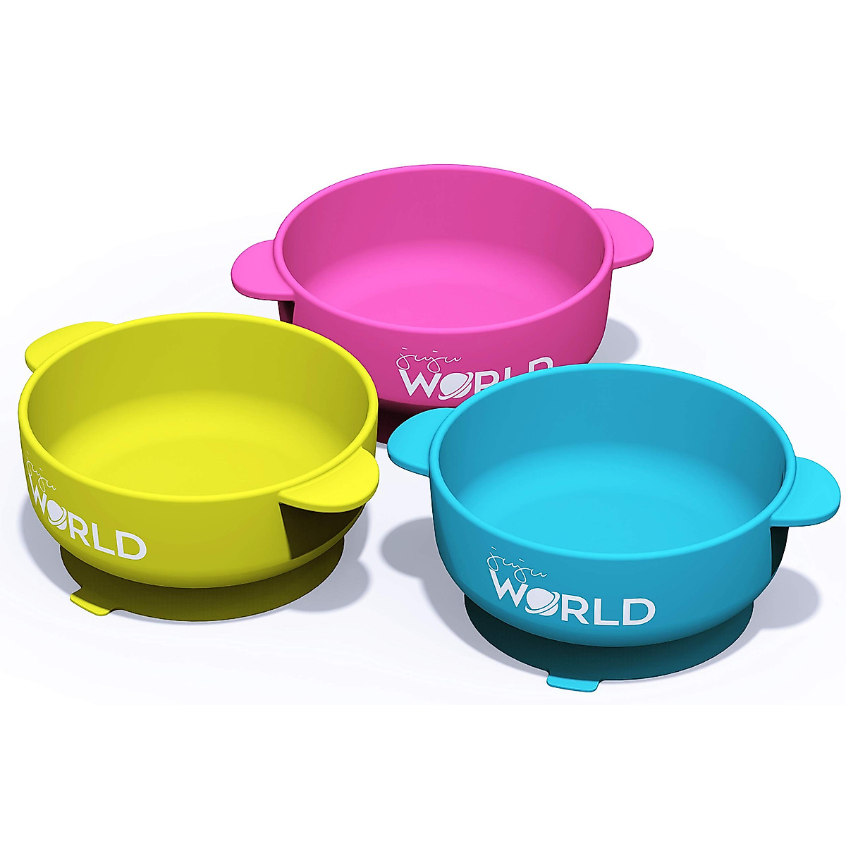 Juju World 3 Baby Bowls with High Suction Base Set - Great for Feeding Kids & Toddlers - Fridge, Microwave & Dishwasher Compatible - Eco-Friendly, BPA Free Silicone