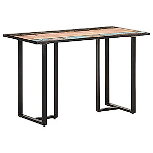 AJSEOYBS Large Dining Table,Industrial Rustic Kitchen Dining Room Table, Dinner Table for Kitchen, Living Room,Dining Table 47.2" Solid Reclaimed Wood