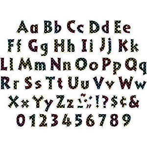 Barker Creek 4" Letter Pop-Outs 2-Pack, Over The Rainbow, Jazz Up Your Bulletin Boards with These Colorful Letters, 510 Upper and Lowercase Letters, Numbers & Punctuation Marks, 4" (3636)