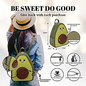 Remember Like Yesterday - Kawaii Avocado Backpack | Women and Kids Fashion Backpack | Faux Leather