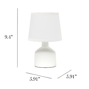 Simple Designs LT2080-OFF Mini Bocksbeutal Concrete Table Lamp, Off White