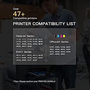 E-ZInk (TM) Remanufactured Ink Cartridge Replacement for HP 63XL 63 XL to use with Officejet 3830 5255 4650 3833 Envy 4520 Deskjet 1112 3637 3630 3634 Printer (1 Black, 1 Tri-Color)