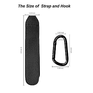 MoBearer | Baby Stroller Hooks Bag Hooks for Hanging Diaper Bags Multipurpose Hooks for Grocery Shopping Bags Premium Vegan Leather Pram Straps 2 Pcs (Black)