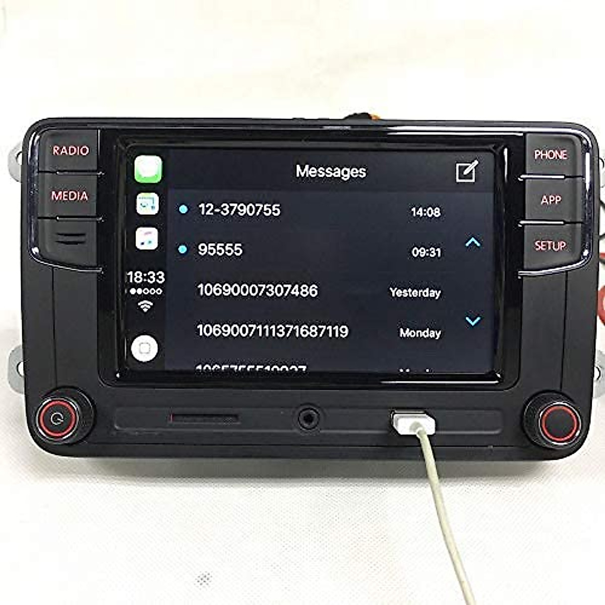 CarPlay 6.5in MIB RCD330 Touchscreen 187B 6RD035187 B Replacement for VW Jetta Golf MK5/MK6 CC Caddy Polo EOS Passat Scirocco Tiguan Touran Transporter