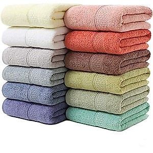 12-Pack Face Towels,Multi-Color Soft Washcloth 35*35cm (1)
