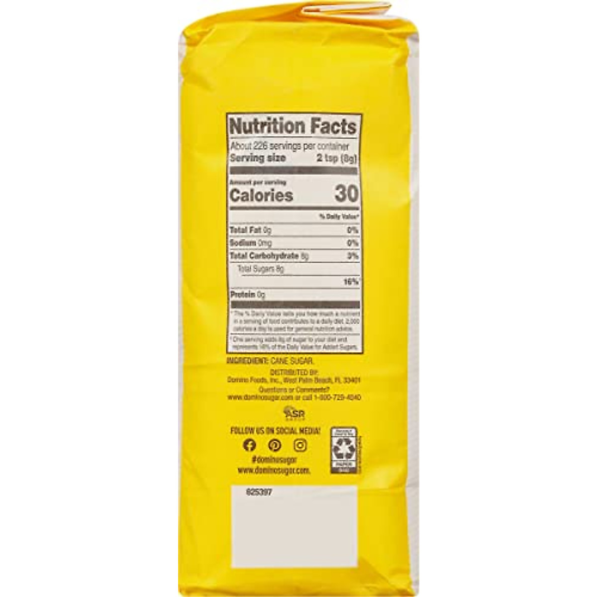 Domino Premium Pure Cane Granulated Sugar, 4 LB Bag (Pack of 2)