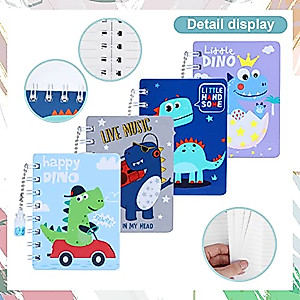 Aifieego Kids Panda Party Favor, Small Spiral Pocket Notebook Journal for Girls, Cute lined Notepad Note Books,Mini little Note Pads (dino)