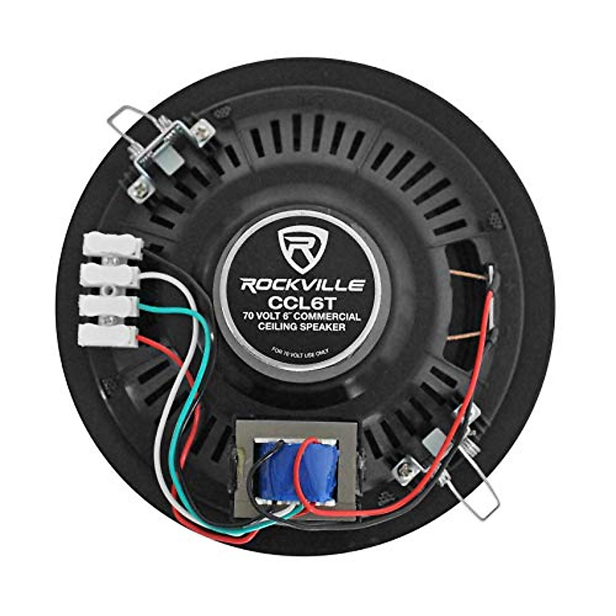 Rockville Commercial Restaurant Amp+(8) 6" Black Ceiling Speakers+Wall Control