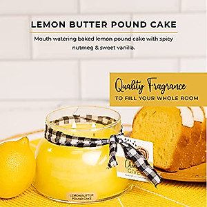 A Cheerful Giver — Lemon Butter Pound Cake - 22oz Mama Scented Candle Jar with Lid - Keepers of the Light - 125 Hours of Burn Time, Gift for Women, Yellow