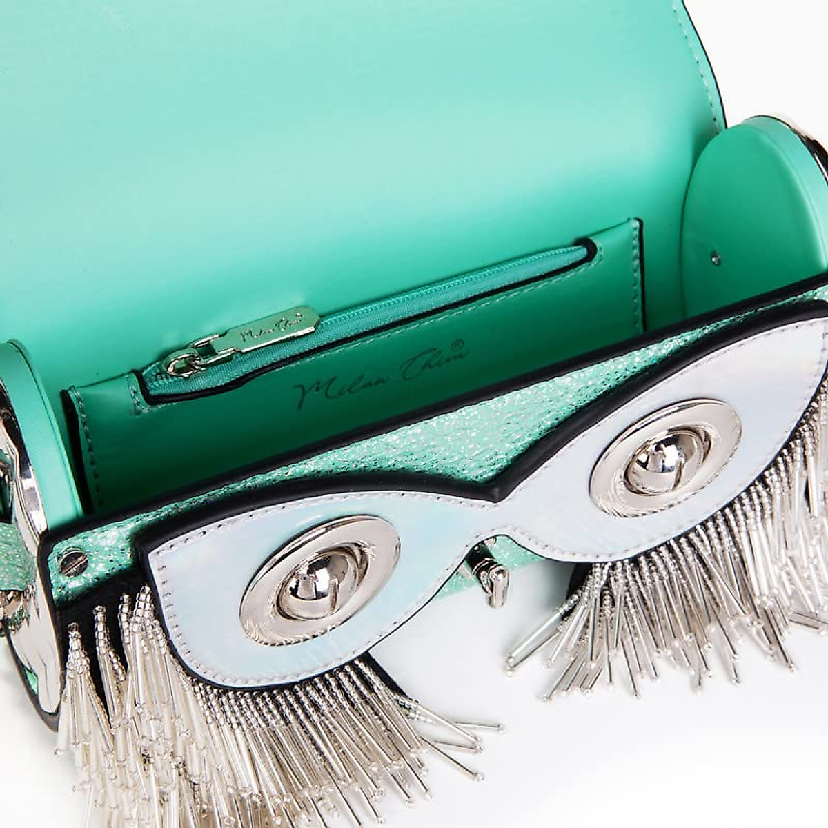 Designer Purse Owl Glitter Purse Beaded Fringe Crossbody Bags for Women Chain Shoulder Bag MC-1028GN