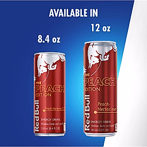 Red Bull Energy Drink, Peach-Nectarine, 12 fl oz, 24 Cans