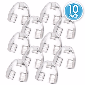 Alayna Kids Mouth Guard for Grinding Teeth - 10 PK Night Guard for TMJ Bruxism Teeth Clenching, No Boiling or Molding - for Upper or Lower Jaw - Ready to Use Childrens Dental Guard for Pain Relief