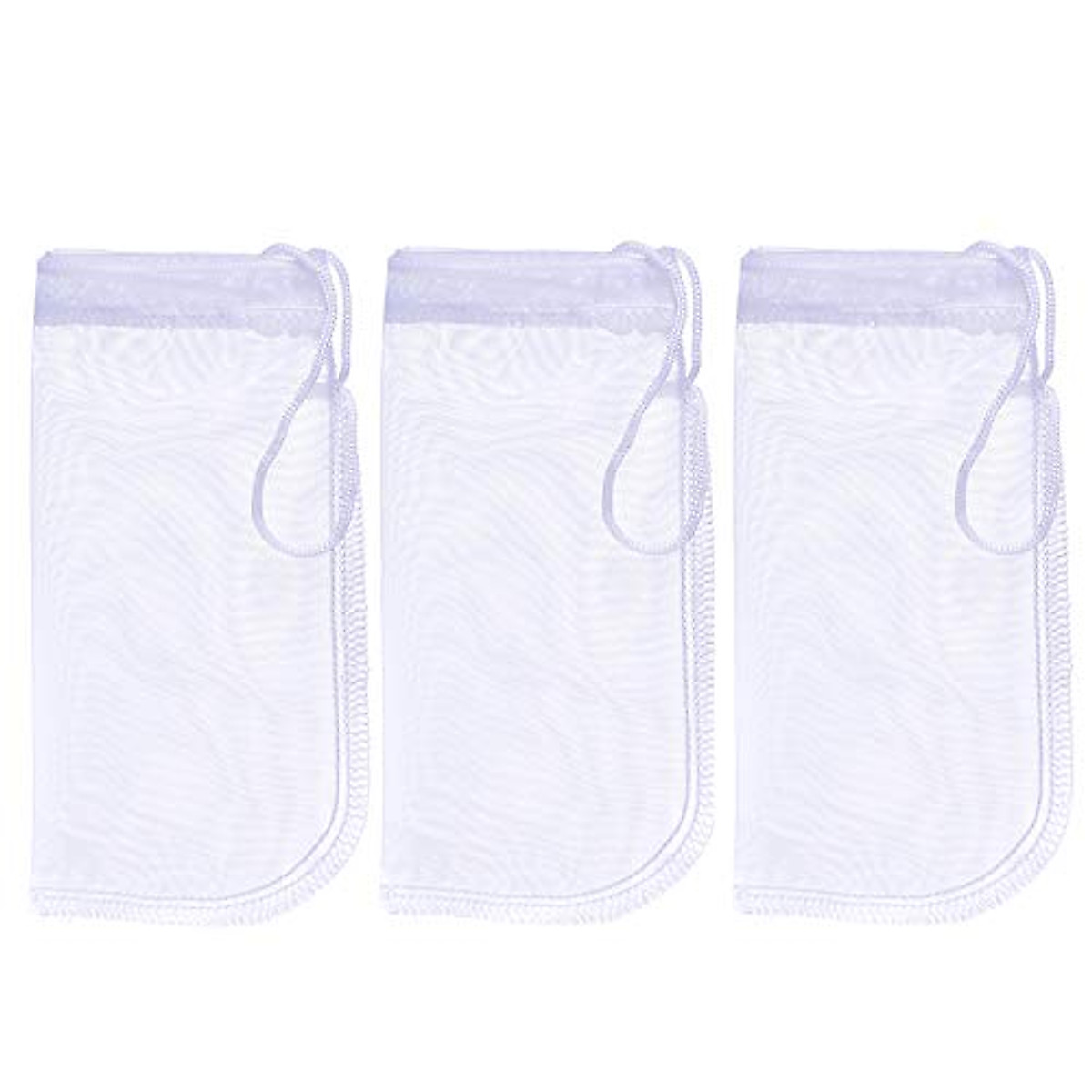 ALEGI Media Filter Bag Aquarium Extra Fine,Reusable 180 Micron Drawstring Mesh Filter Bags for Very Fine Resins Filter (7.5"*3.6" (3 Pack))