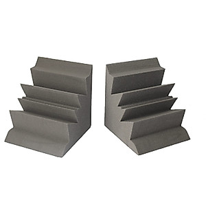 Acoustic Foam XL Bass Trap Studio Soundproofing Corner Wall 12" X 12" X 12" (4 PACK) - Color: Charcoal