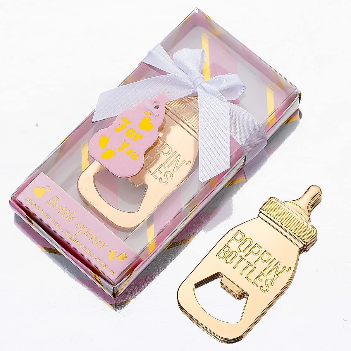 30pcs Baby Bottle Openers Baby Shower Favor for Guest, Baby Shower Giveaways Gift to Guest, Party Favors Gift or Party Decorations Supplies (30, pink)