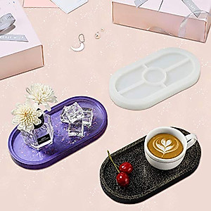 2 Pieces DIY Tray Silicone Resin Mold - Oval Jewelry Making Molds, Clear Epoxy Resin Casting Mold for DIY Jewelry Container Ring Trinket Storage Plate Mould with Resin, Handmade Soap Etc