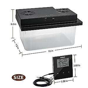 Briidea Electric Humidifiers for Cabinet (10-50 Cubic Ft.), 60% RH~80% RH Humidity Setting Values, Perfect Monitoring Temperature and Humidity, 12V Adapter Power Supply