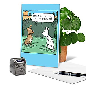 NobleWorks - Funny Anniversary Card with Envelope - Cartoon Marriage Humor, Spouse Notecard for Anniversary - Half Hear C7250ANG