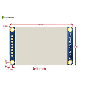 TOP1 2inch Display LCD Screen Module 240×320 Pixels SPI Communication RGB 262K Color LED Backlight Support RPi/STM32 Board