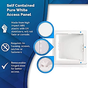 Morvat Access Panel 12x12 Inch for Drywall & Ceiling with Door, Heavy-Duty Durable ABS Plastic & Easy Install Access Box, Wall Hole Cover Plate for Plumbing & Electrical Cables & Wiring, White, 2 Pack