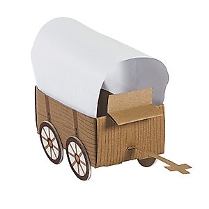 Fun Express 3D Western Covered Wagon Craft Kit - Makes 12 - VBS Vacation Bible School Supplies/Decor - Craft Kits and Activities for Kids