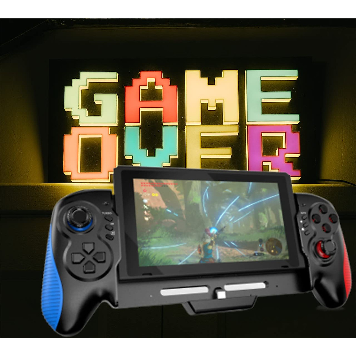 Rzzhgzq Switch Controller for Nintendo Switch One-Piece Joypad Switch Pro Controller for Handheld Mode Switch Controllers Remote with Adjustable TURBO and Dual Motor Vibration