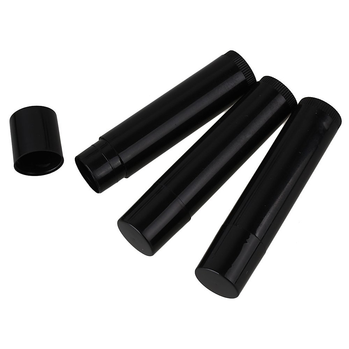 25Pcs 5G 5ML Empty Plastic Lip Balm Tubes Containers Lip Gloss Storage Container (Black)