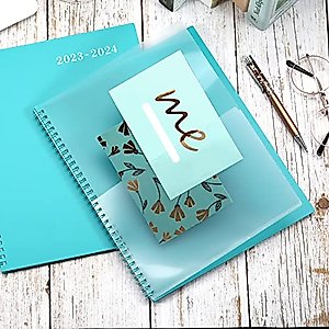 Monthly Planner 2023-2024 - 2023-2024 Monthly Planner from Jul. 2023 to Dec. 2024, 8.5" x 11", 18-Month Planner with Tabs, Pocket, Label, Contacts and Passwords, Twin-Wire Binding, 3 Pack - Teal by Artfan