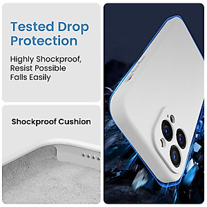 FireNova Designed for iPhone 13 Pro Case, Silicone Upgraded [Camera Protection] Phone Case with [2 Screen Protectors], Soft Anti-Scratch Microfiber Lining Inside, 6.1 inch, White