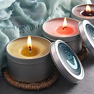 Hearth & Harbor Tin Candle Jars for Making Candles - DIY Candle Containers with Lids - Metal Candle Jars - Bulk Tins Storage for Candle (24, Stainless Steel)