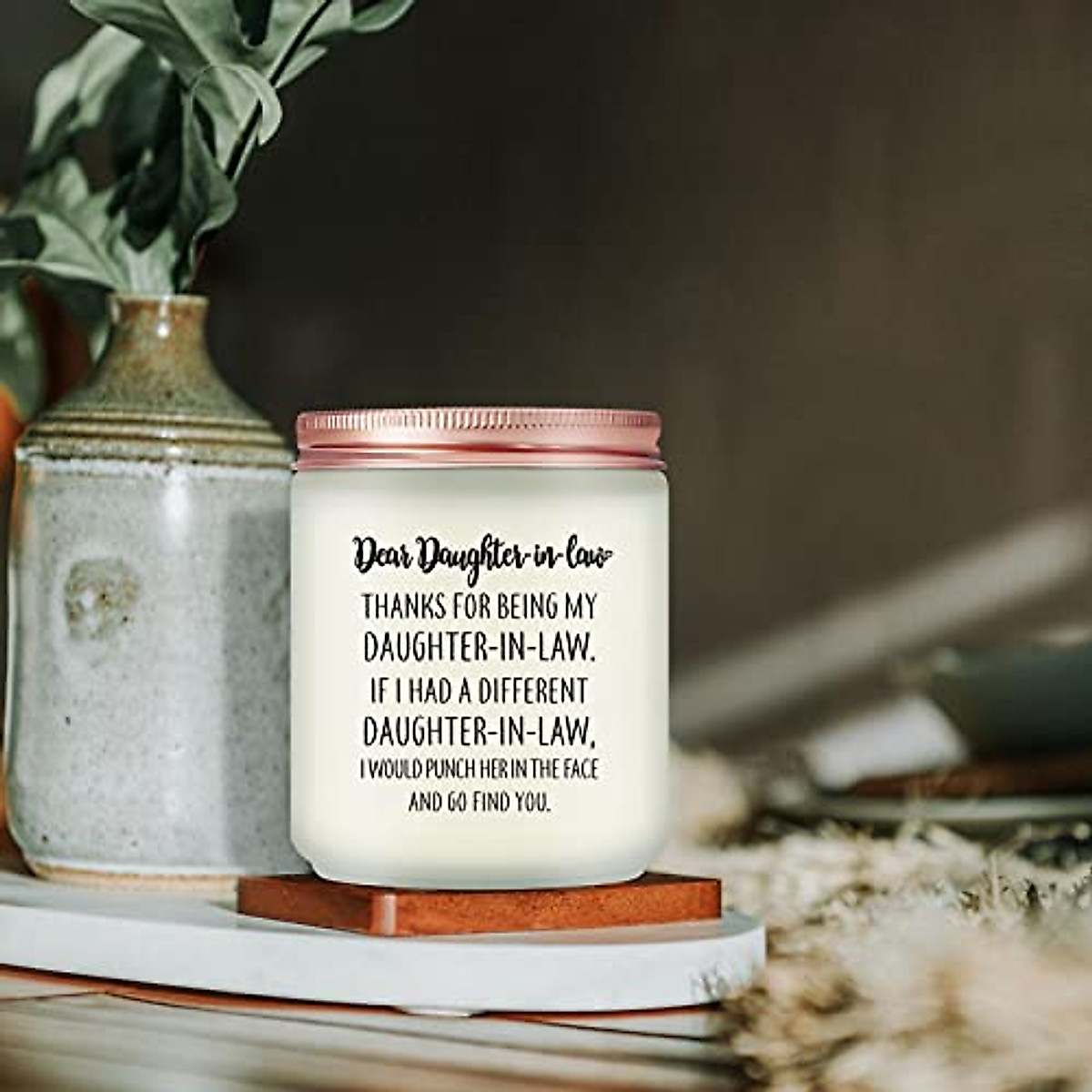 Volufia Daughter in Law Gifts Ideas - Daughter in Law Birthday Gifts for Future Daughter in Law - Wedding Day Mothers Day Christmas Gifts for Daughter in Law - Funny Lavender Scented Candle